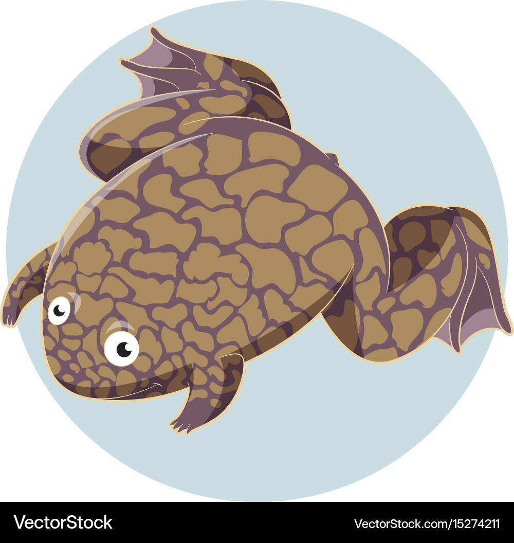 Cartoon smiling xenopus Royalty Free Vector Image
