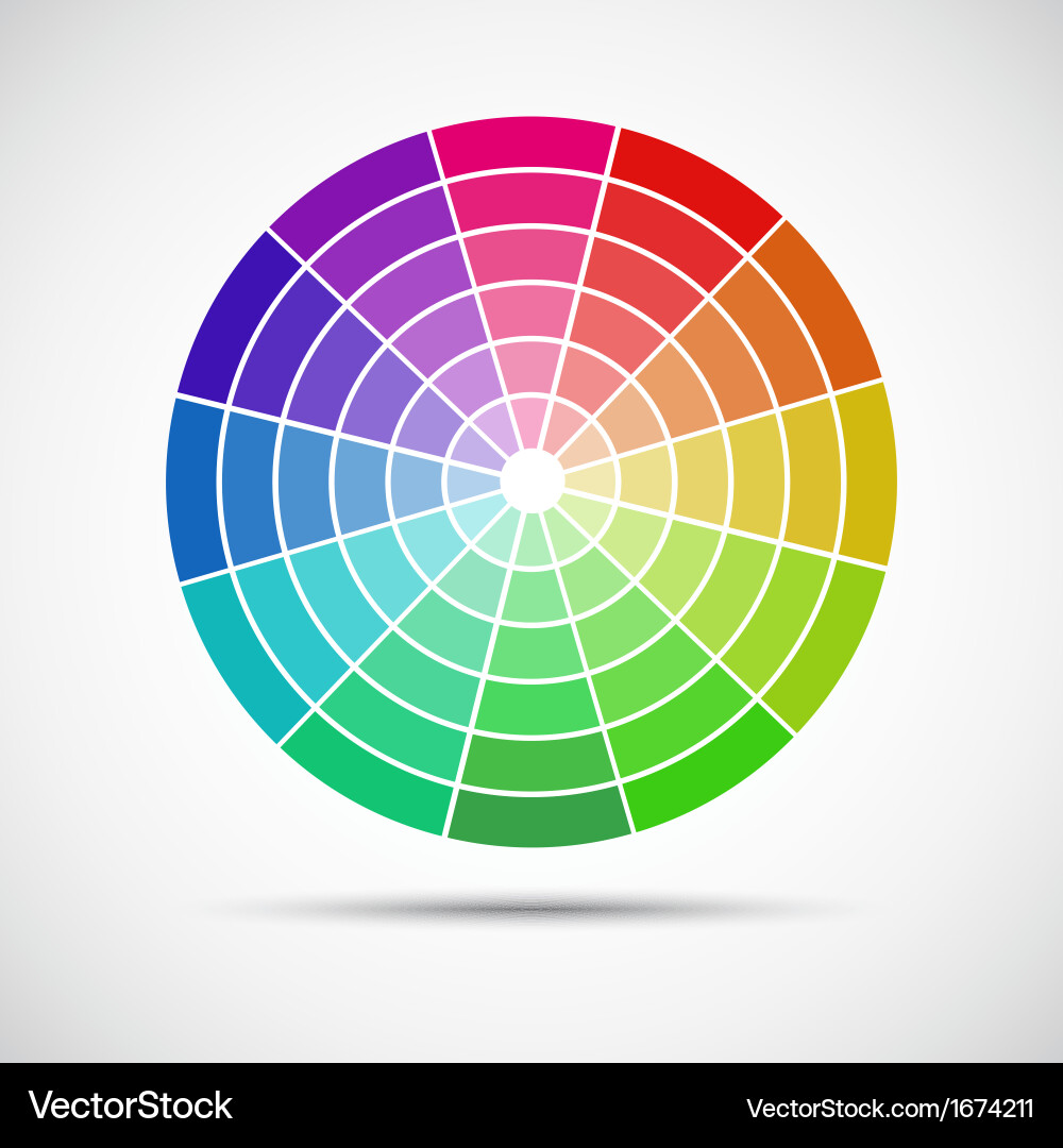 Color round palette on gray background Royalty Free Vector