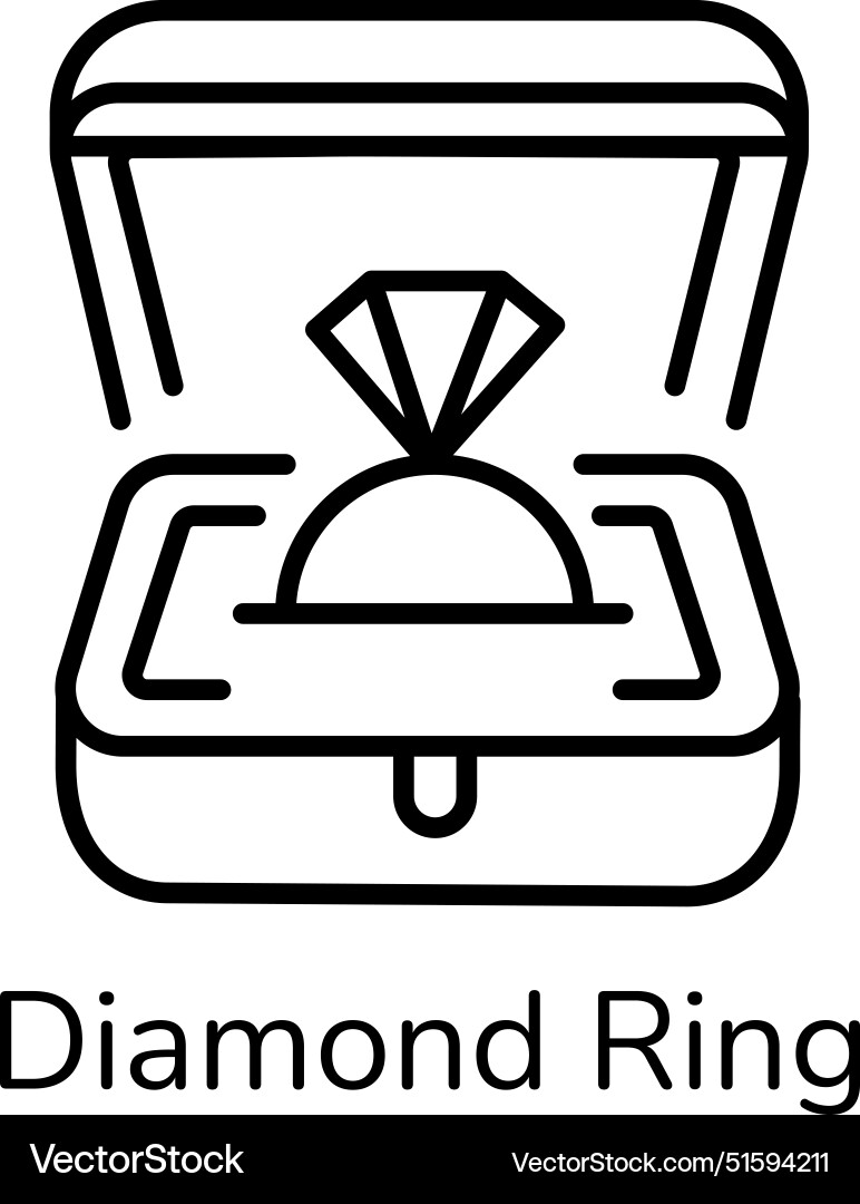 Diamond ring Royalty Free Vector Image - VectorStock