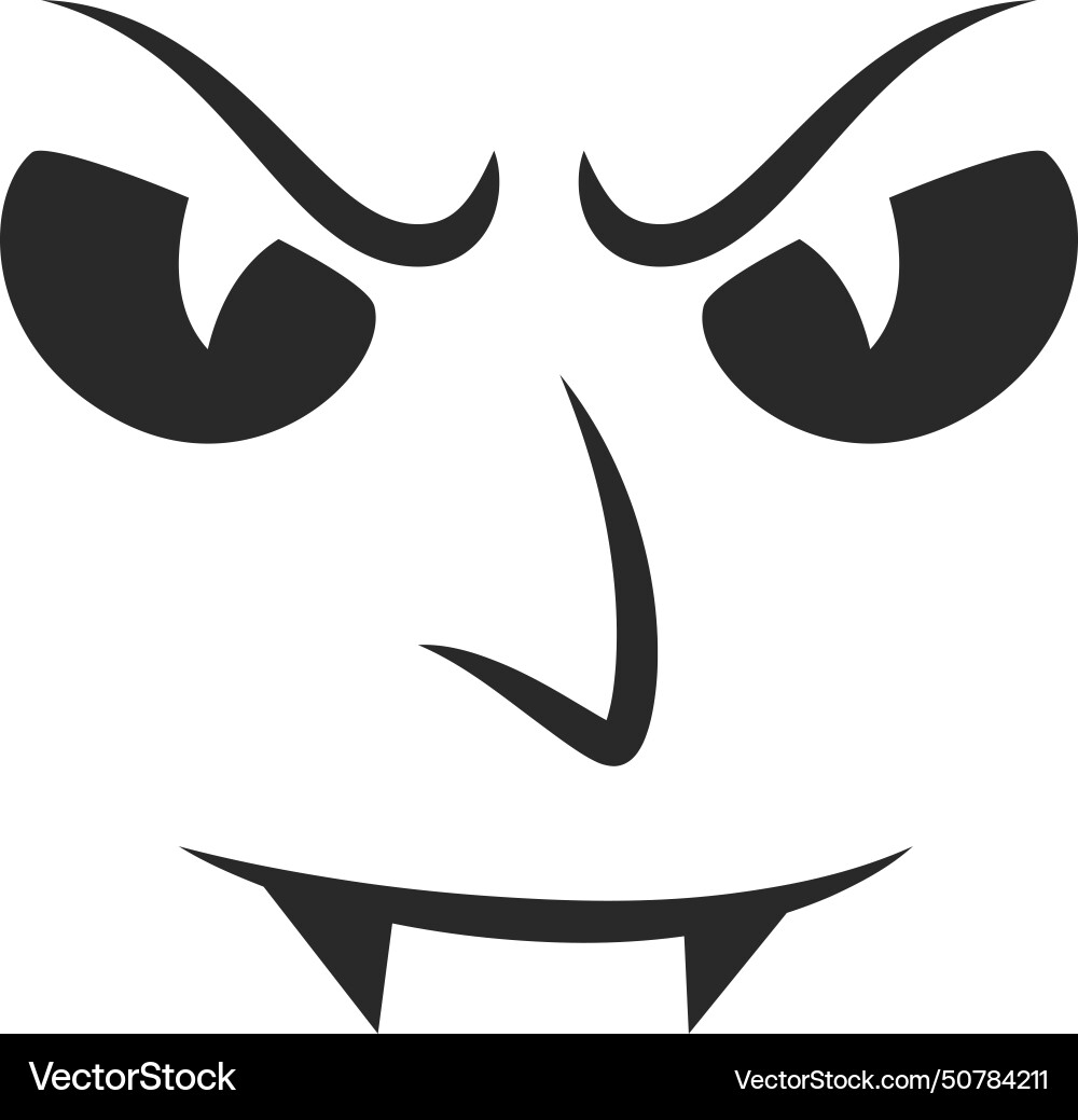 Evil goblin monster face stencil demon template Vector Image