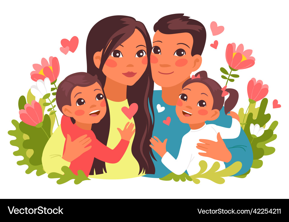 Happy Family Hugs Royalty Free Vector Image - VectorStock