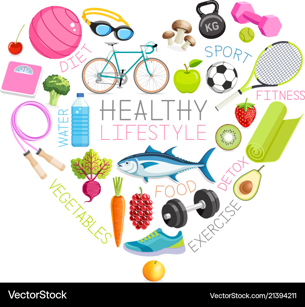 Healthy lifestyle conceptual design Royalty Free Vector