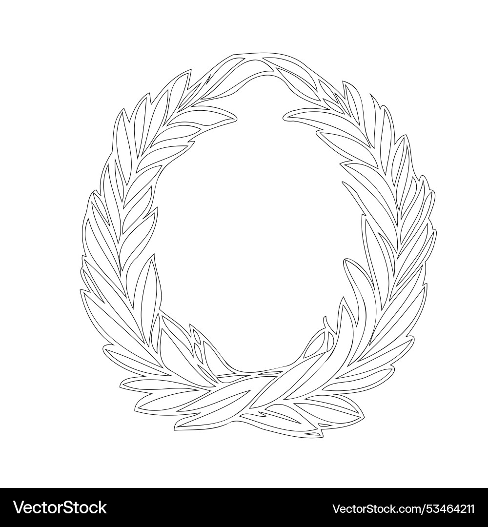 Laurel wreath outline sketch Royalty Free Vector Image