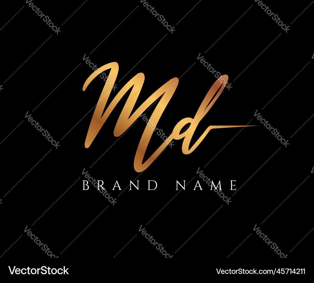 Minimalist simple letter mark md logo design Vector Image
