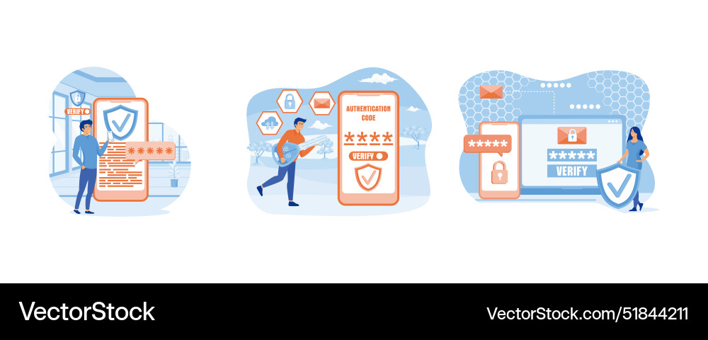 Otp Authentication Secure Verification One Time Vector Image