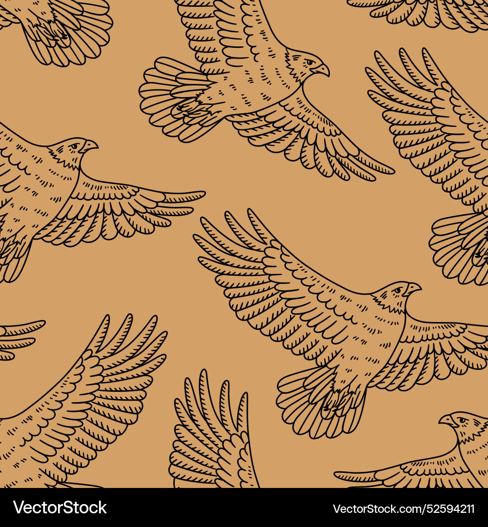 Seamless pattern with eagles Royalty Free Vector Image