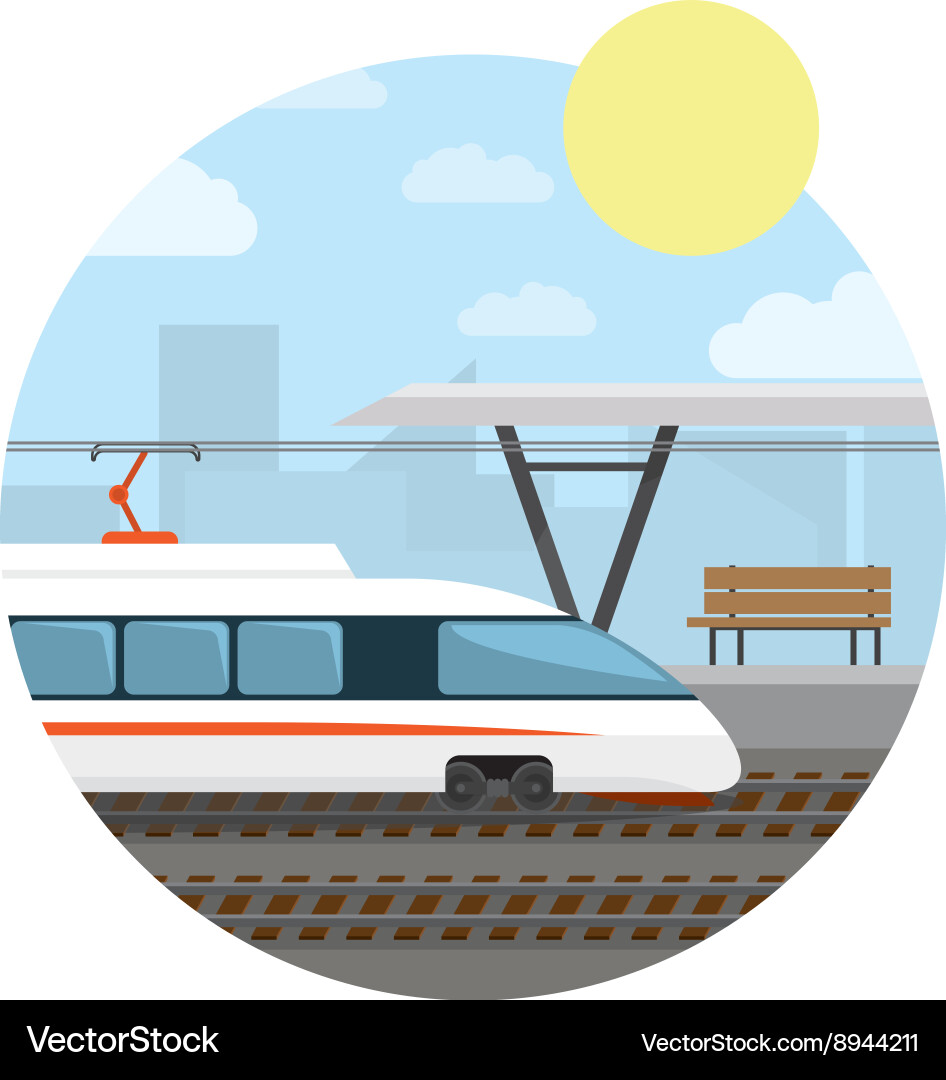Train station high-speed at the railway Royalty Free Vector