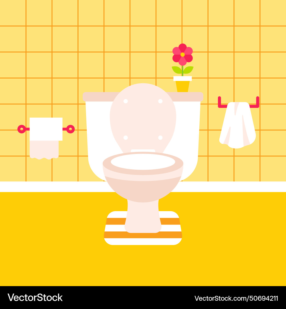 Yellow bathroom light toilet Royalty Free Vector Image