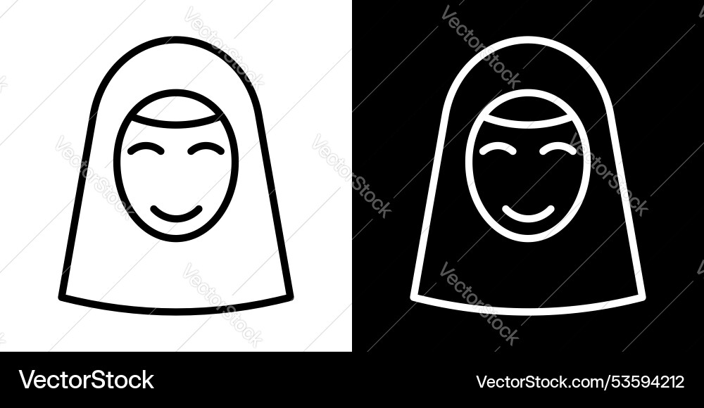 Arab woman thin line icon set Royalty Free Vector Image