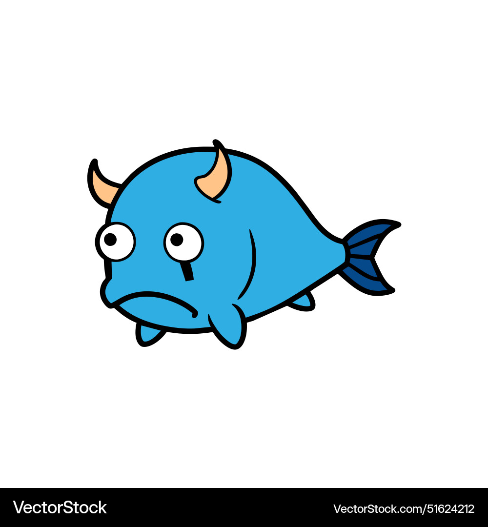 Buffalo fish cries icon Royalty Free Vector Image
