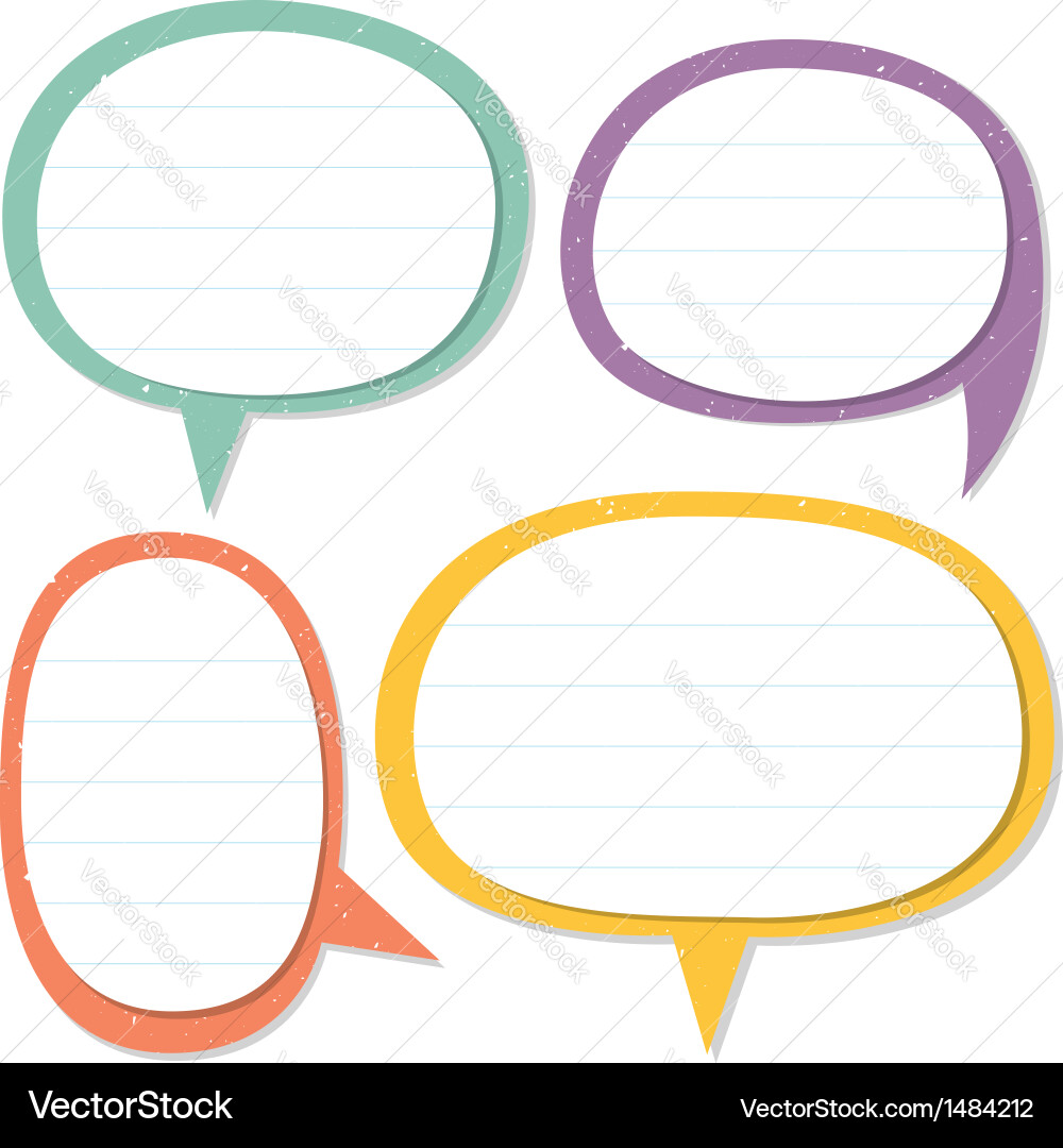 Colorful Speech Bubbles Set Royalty Free Vector Image