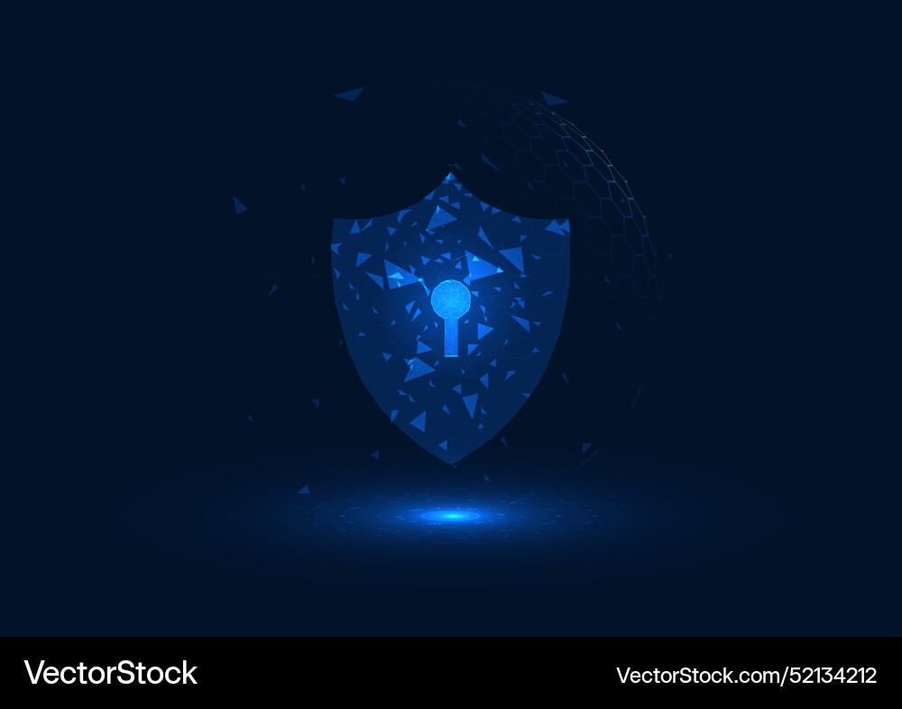 Cyber security technology background shield Vector Image