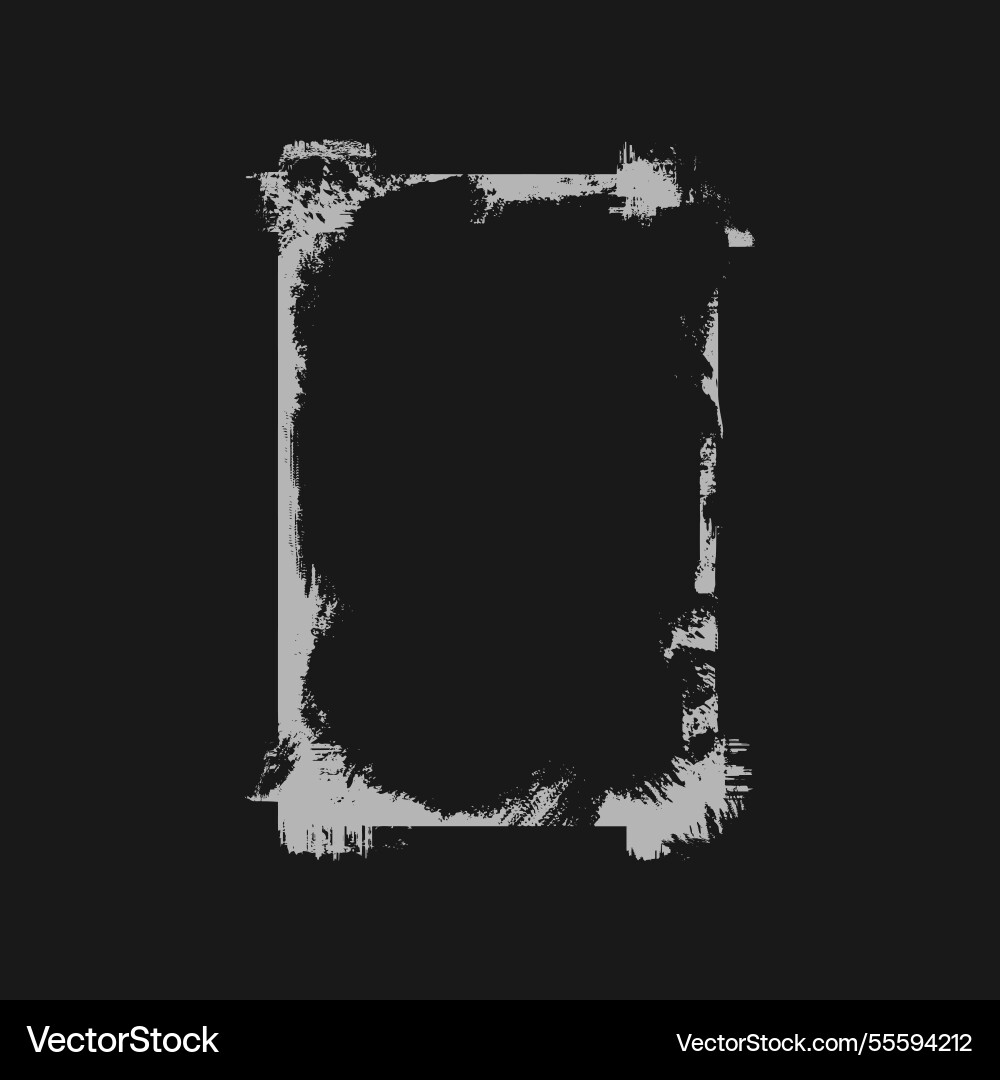 Grunge overlay grey frame with scratched edges Vector Image