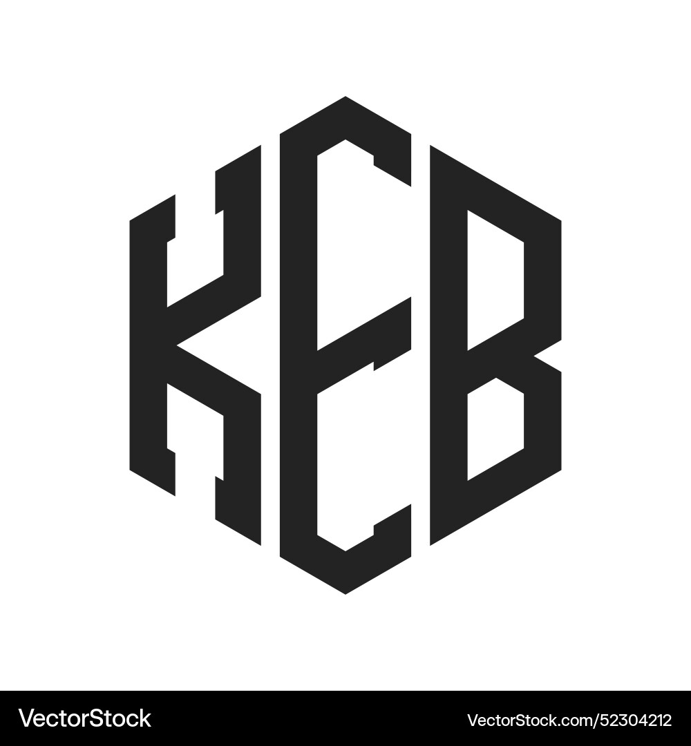 Keb logo design initial letter monogram Royalty Free Vector