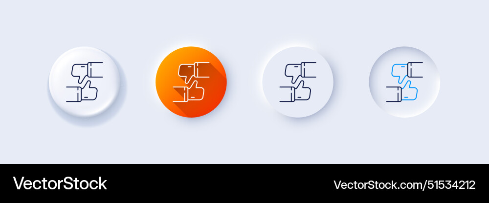 Like dislike line icon thumb up down sign line Vector Image