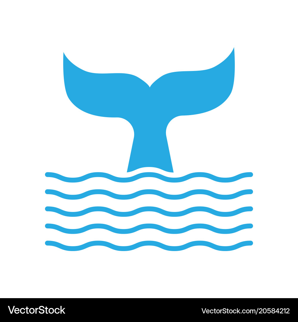 Ocean Wave & Whale Tail Symbol Royalty Free Vector Image