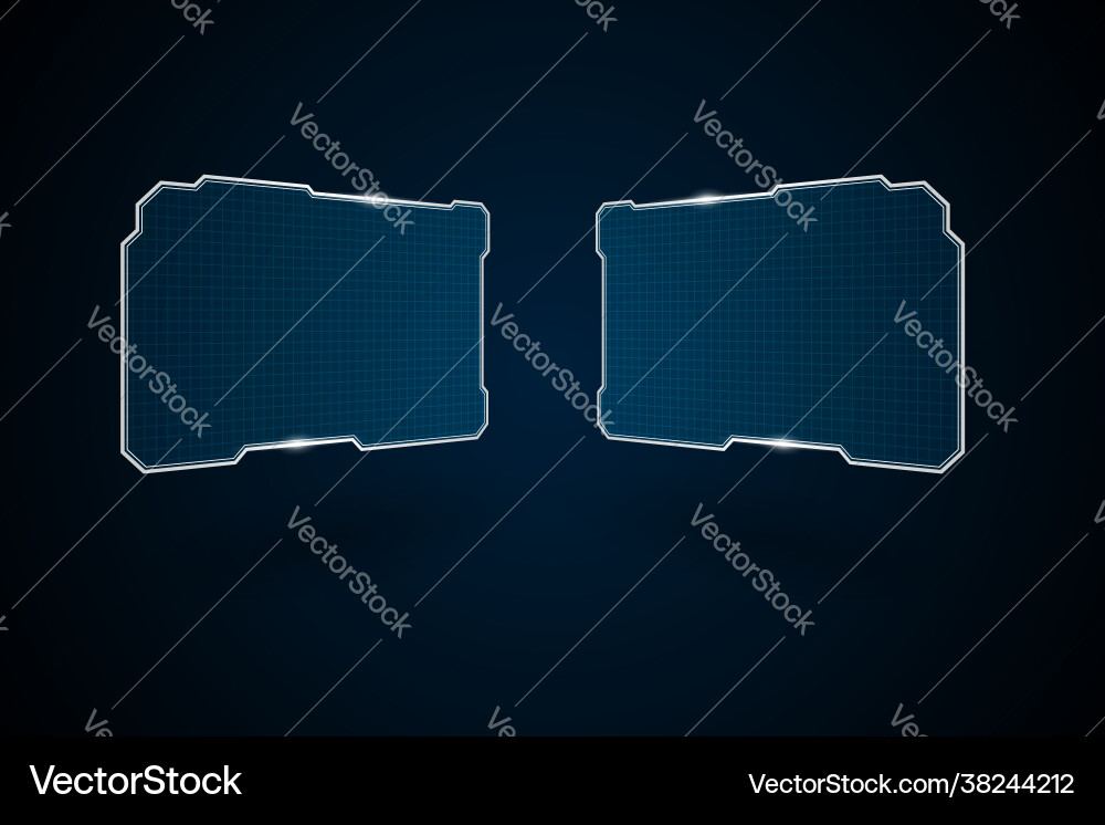 Sci-Fi Hologram Frame - Tech Background Royalty Free Vector