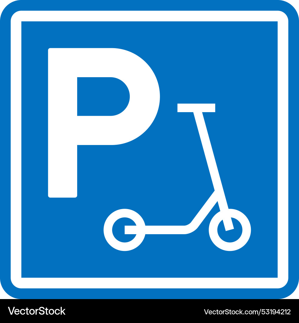 Scooter parking icon road sign Royalty Free Vector Image