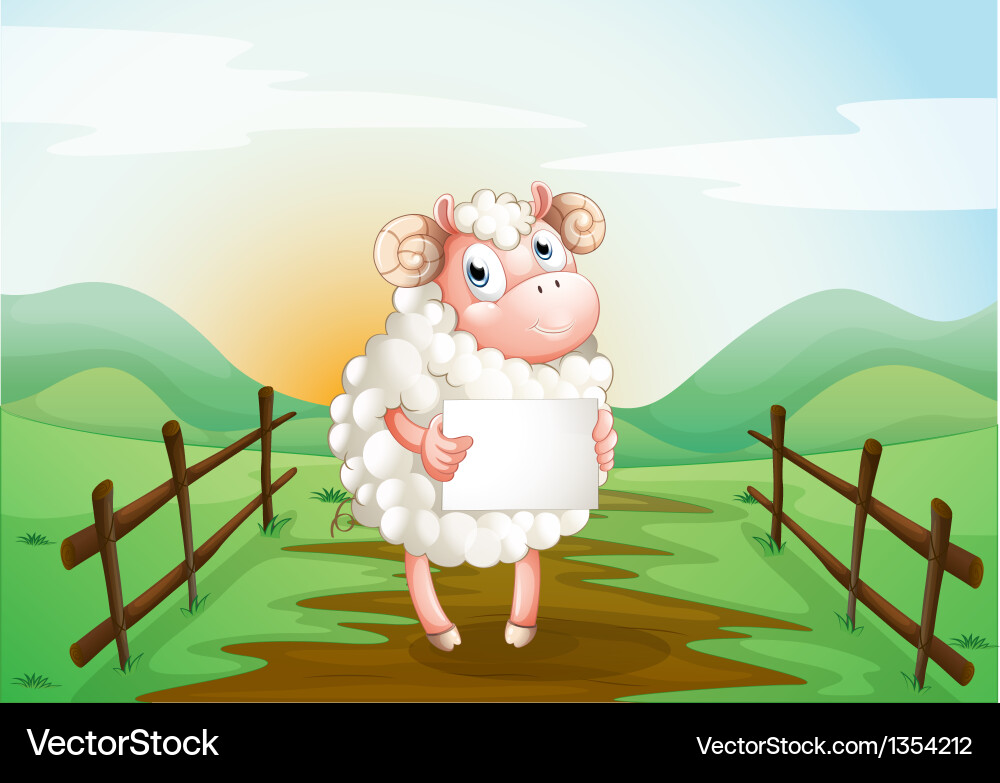 Sheep holding sign Royalty Free Vector Image - VectorStock