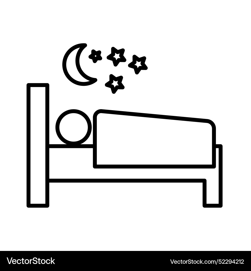 Sleep icon linear logo mark in black and white Vector Image