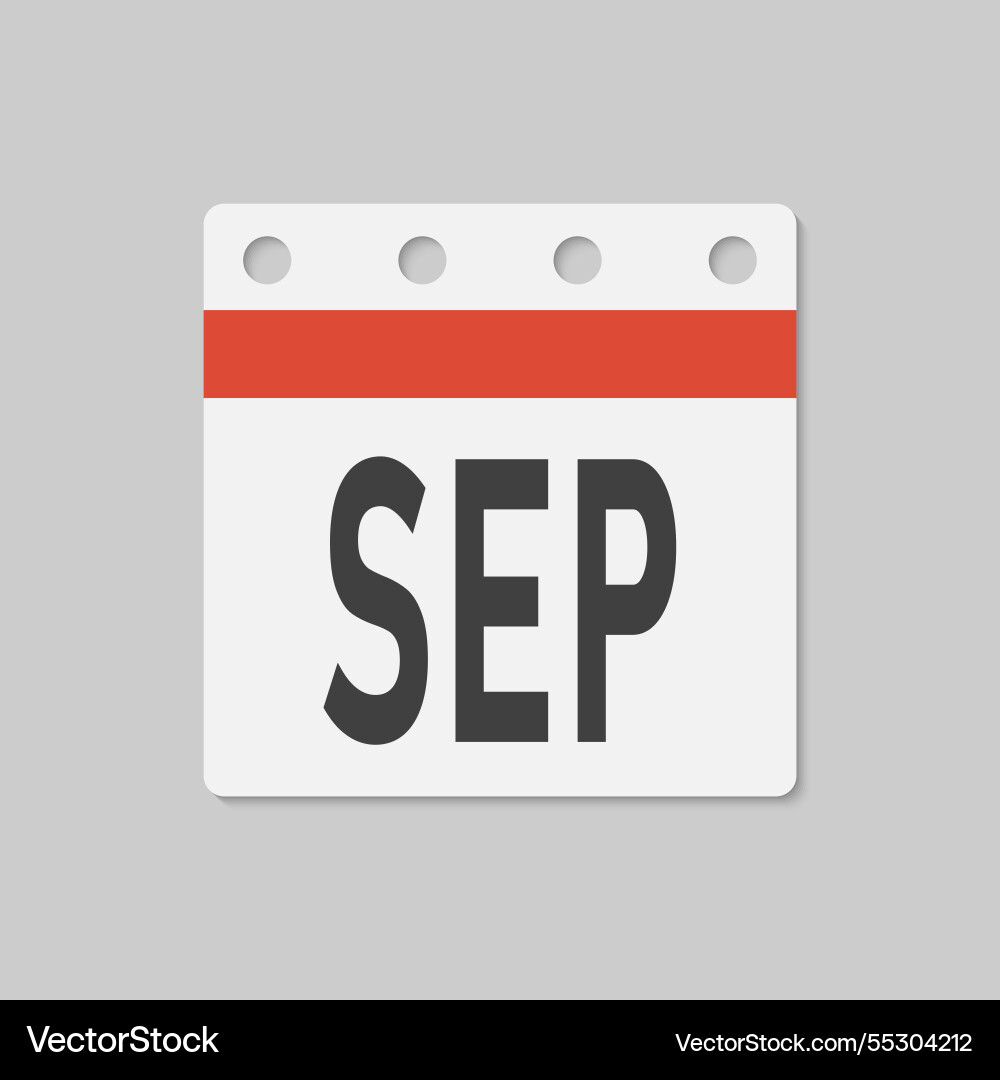 Template icon page calendar september month Vector Image