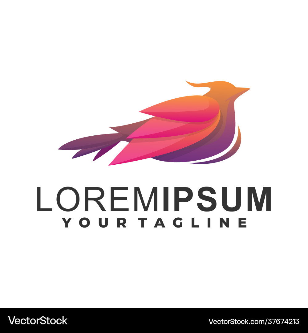 Bird gradient logo Royalty Free Vector Image - VectorStock
