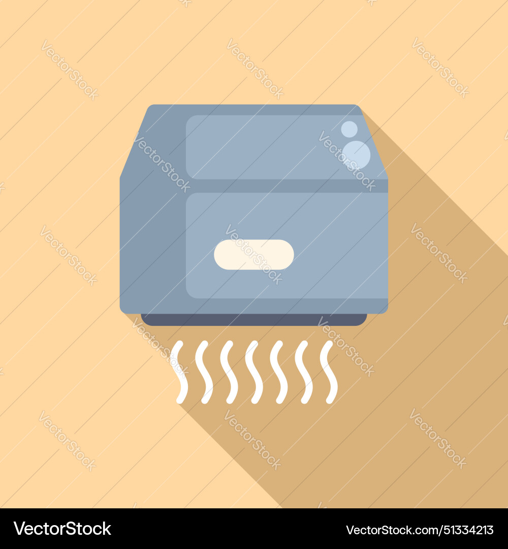 Cartoon air conditioning unit on warm background Vector Image