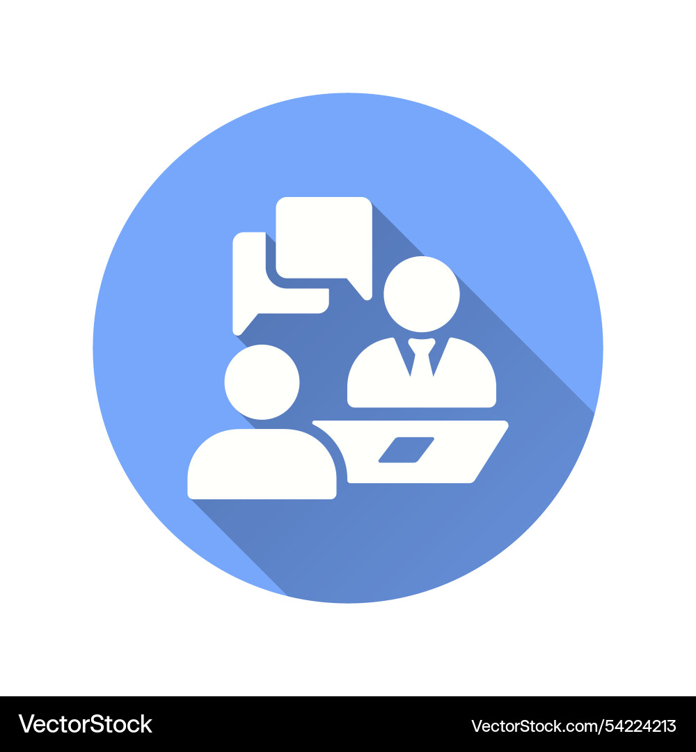 Consultation flat icon with long shadow Royalty Free Vector