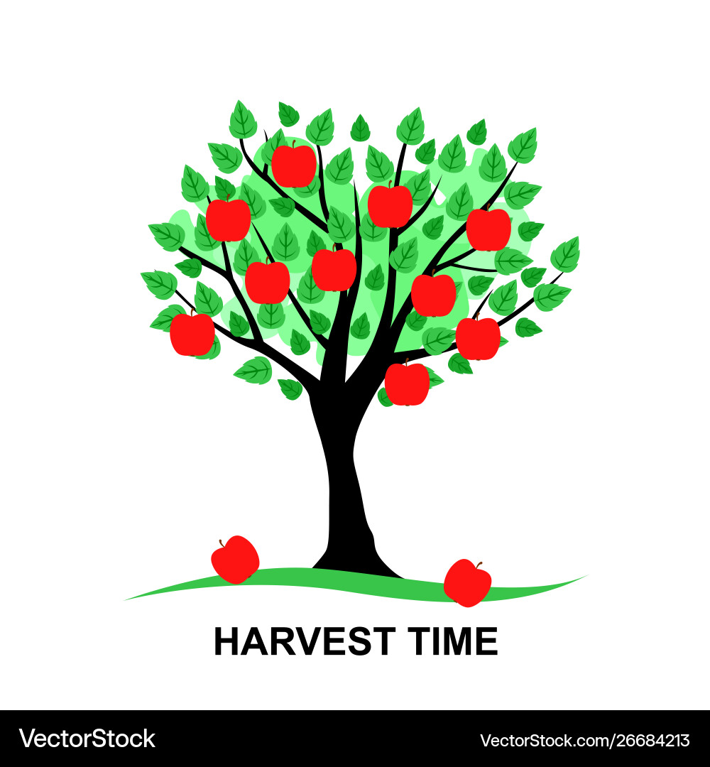 Harvest time card Royalty Free Vector Image - VectorStock