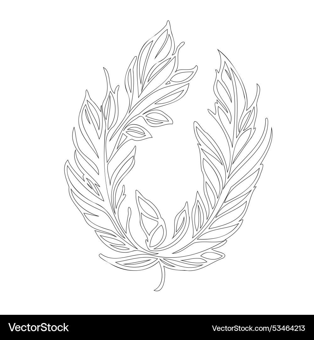 Laurel wreath outline sketch Royalty Free Vector Image