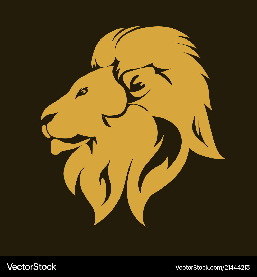 Lion animal portrait emblem Royalty Free Vector Image