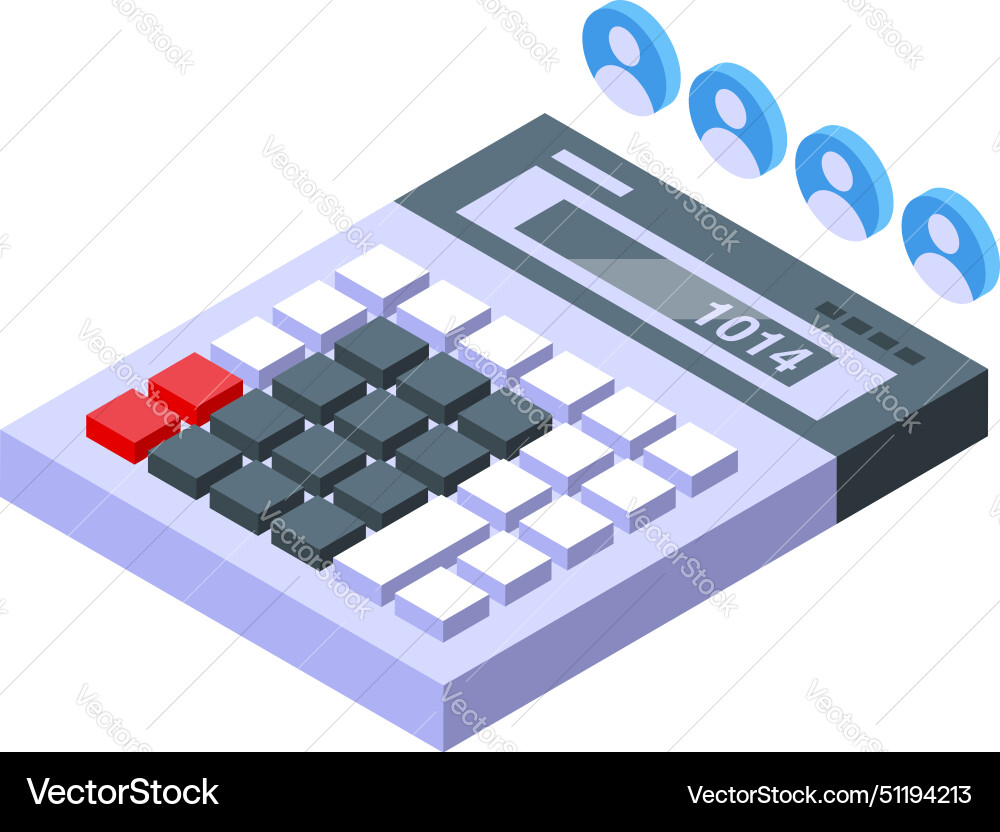 Money calculator icon isometric monthly Royalty Free Vector