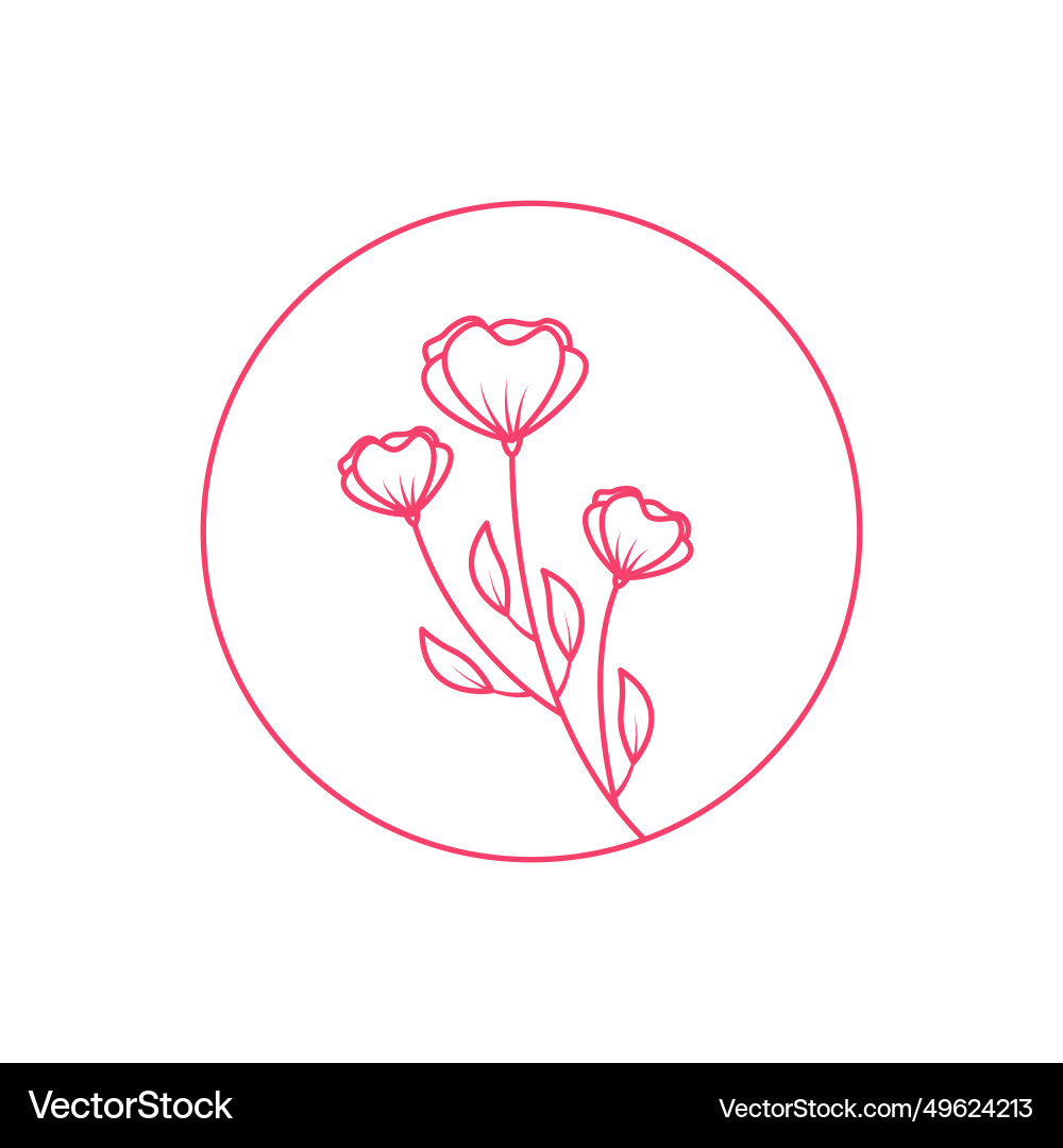 Pink flower logo design image Royalty Free Vector Image