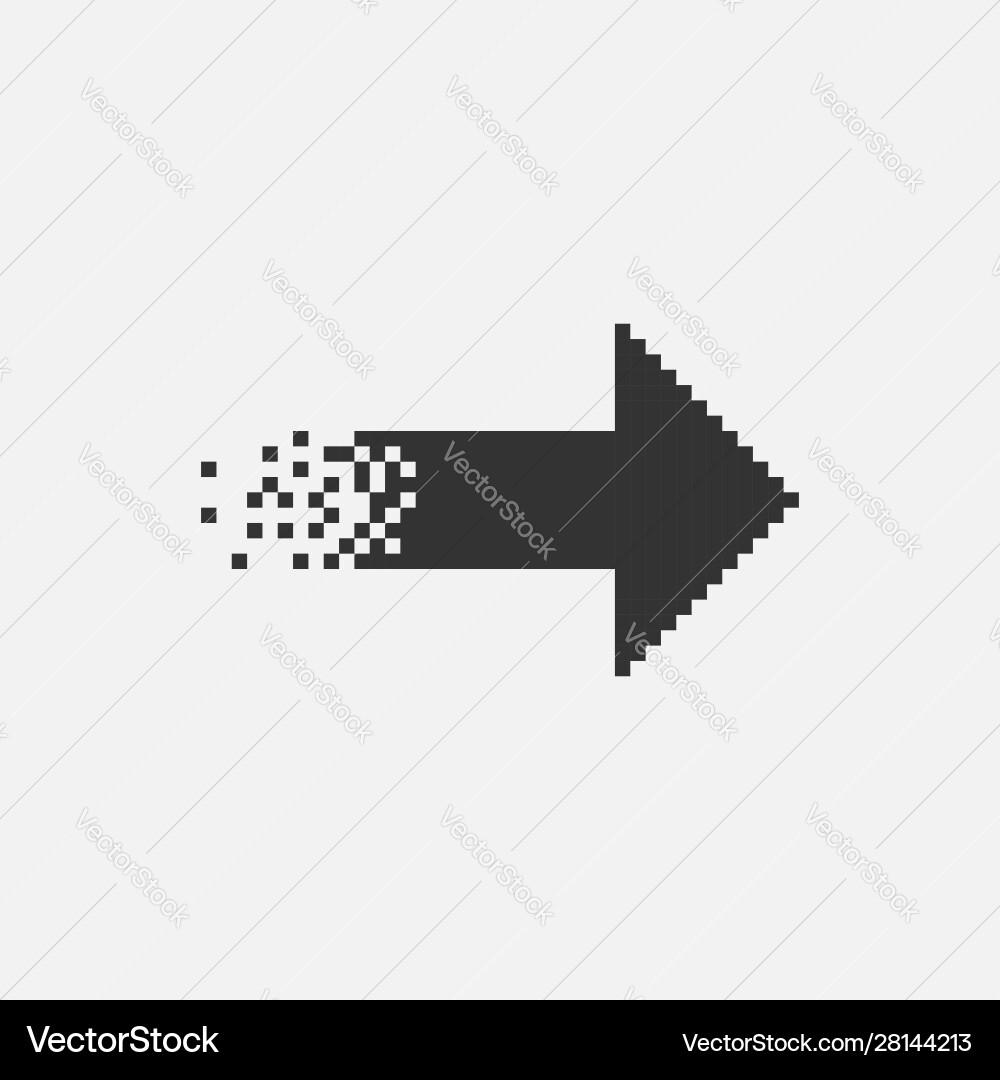 Pixel Kunst Design Pfeil Logo isoliert Lizenzfreier Vektor