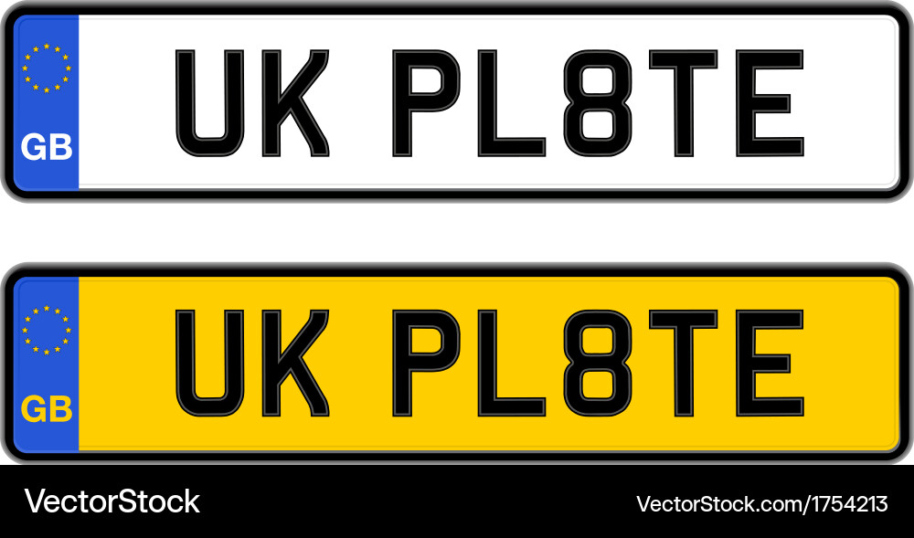 Uk Number Plate Vector Images (85)