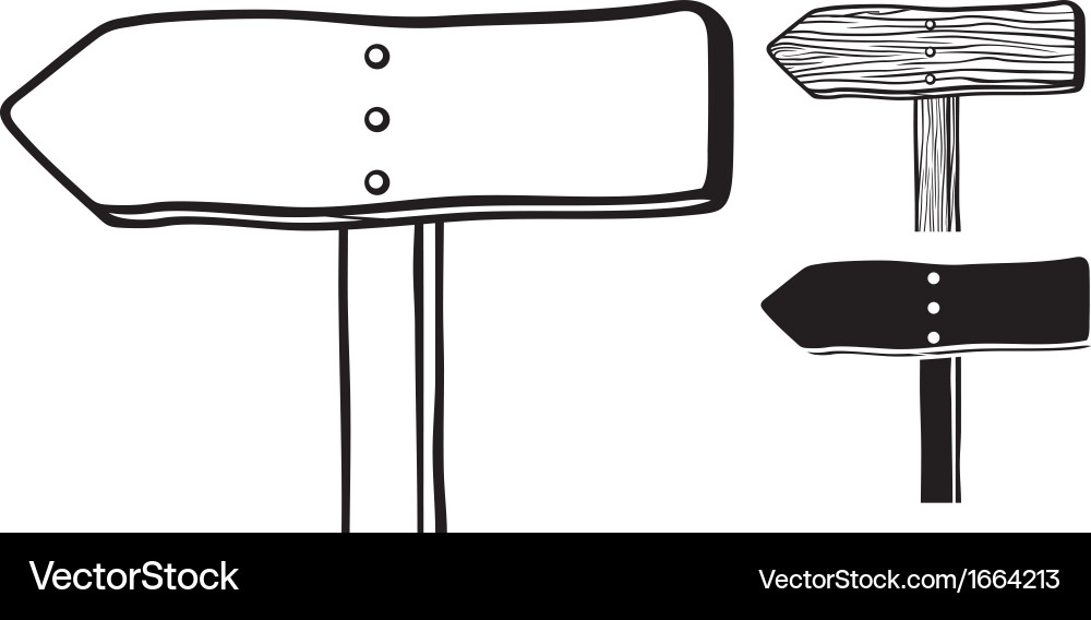 Wooden signboard Royalty Free Vector Image - VectorStock