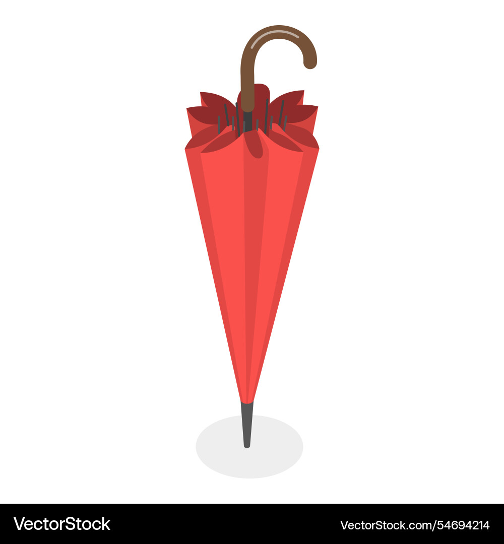 3d isometric flat of umbrella Royalty Free Vector Image