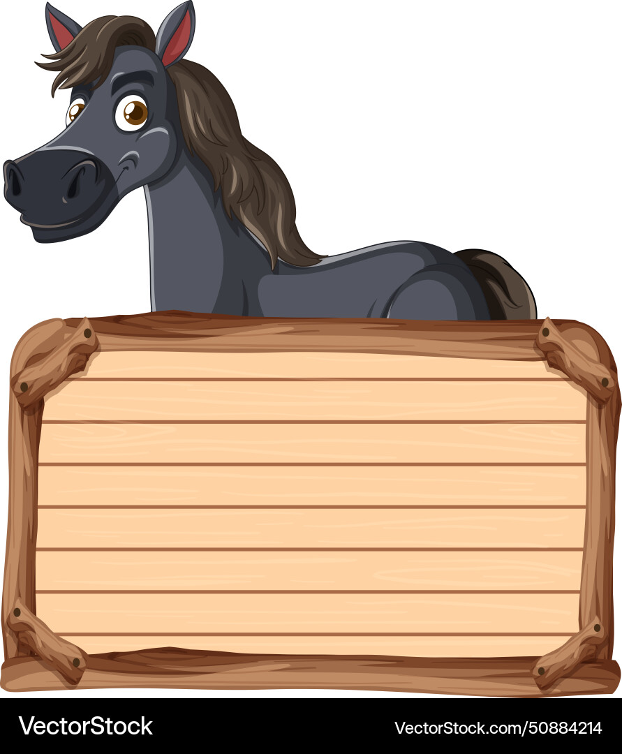 A horse holding sign Royalty Free Vector Image