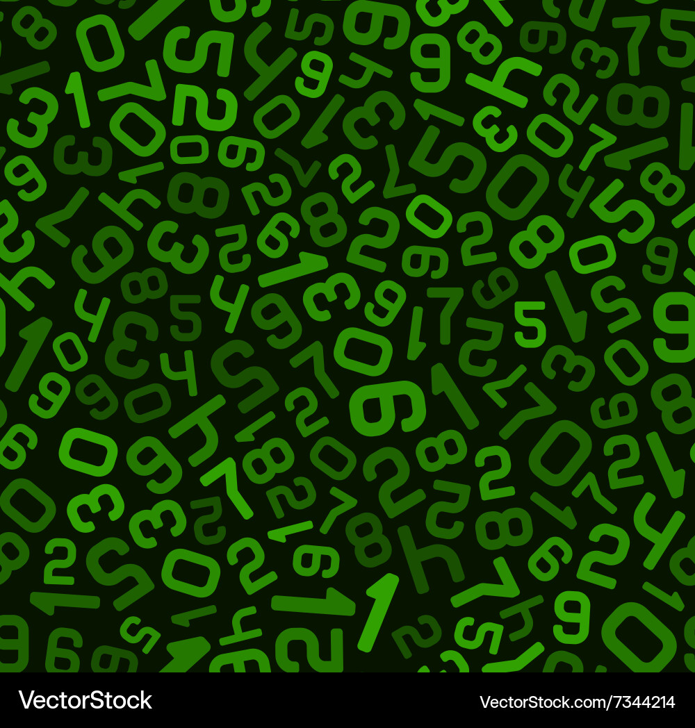 Abstract green background with numbers seamless Vector Image