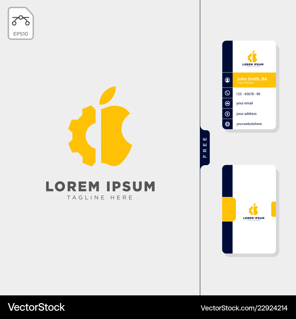Apple repair settings logo template free business Vector Image