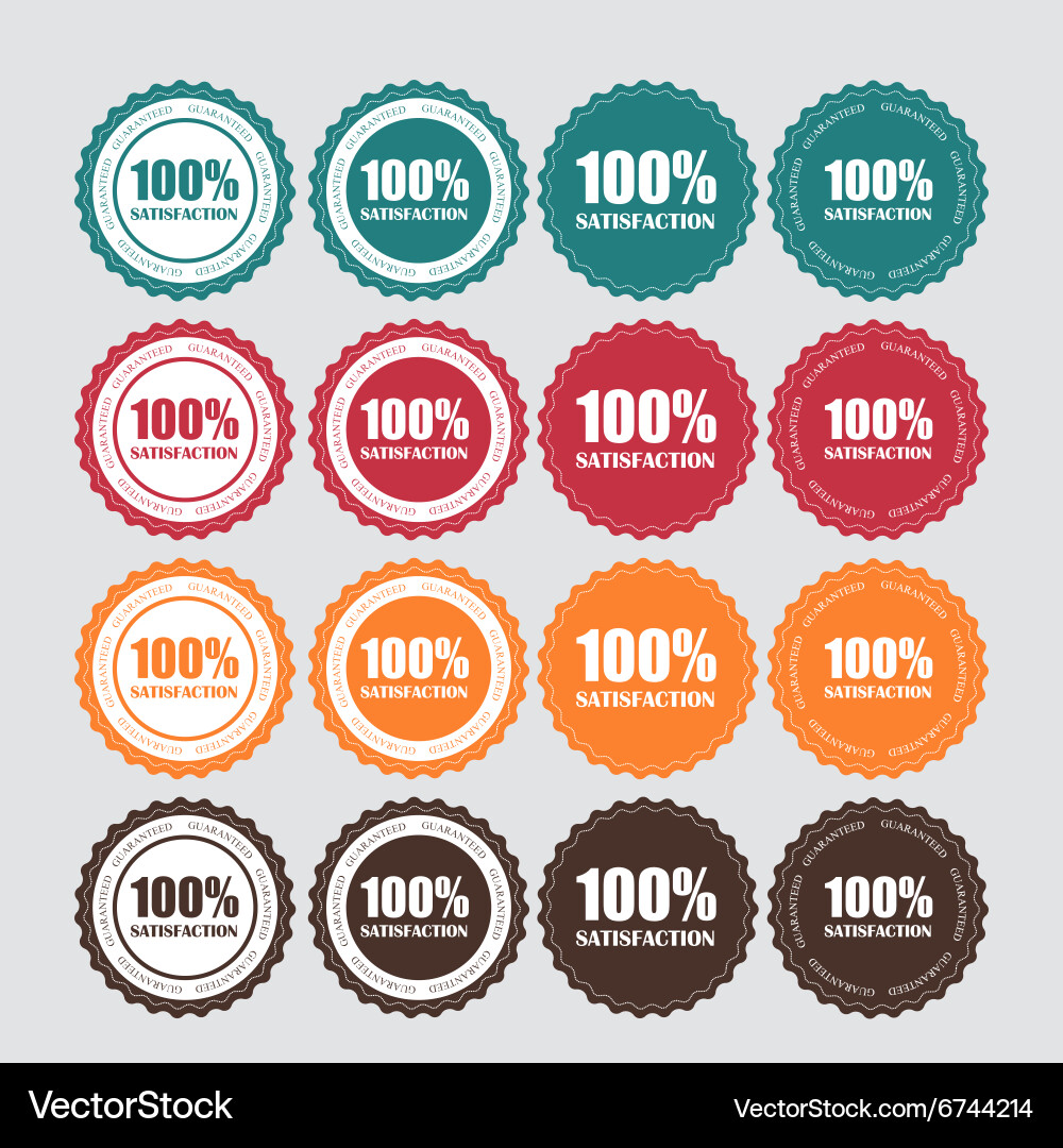 Golden Satisfaction Awards Labels Royalty Free Vector Image