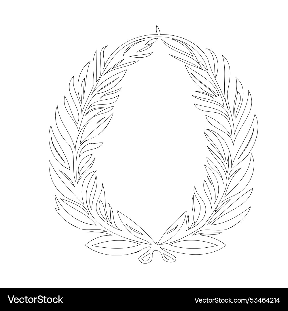 Laurel wreath outline sketch Royalty Free Vector Image
