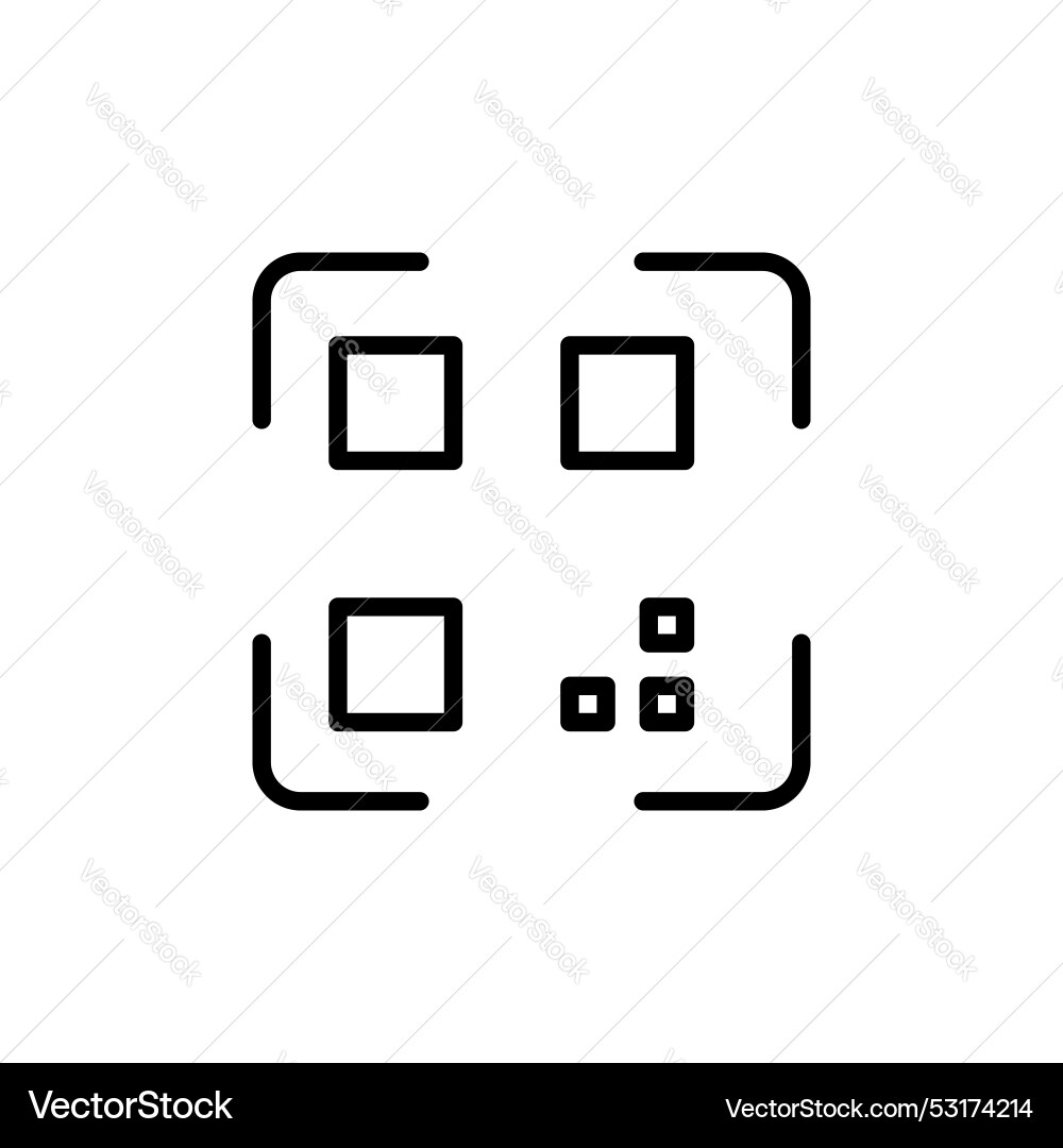 Qr code icon set scan qrcode pictogram in black Vector Image