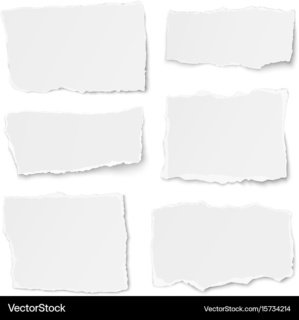 Torn Paper Shapes - White Background Royalty Free Vector