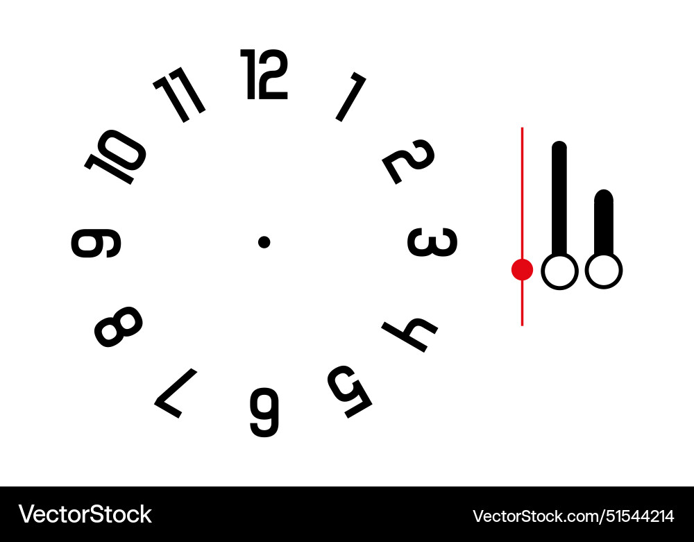 Wall clock on white background Royalty Free Vector Image