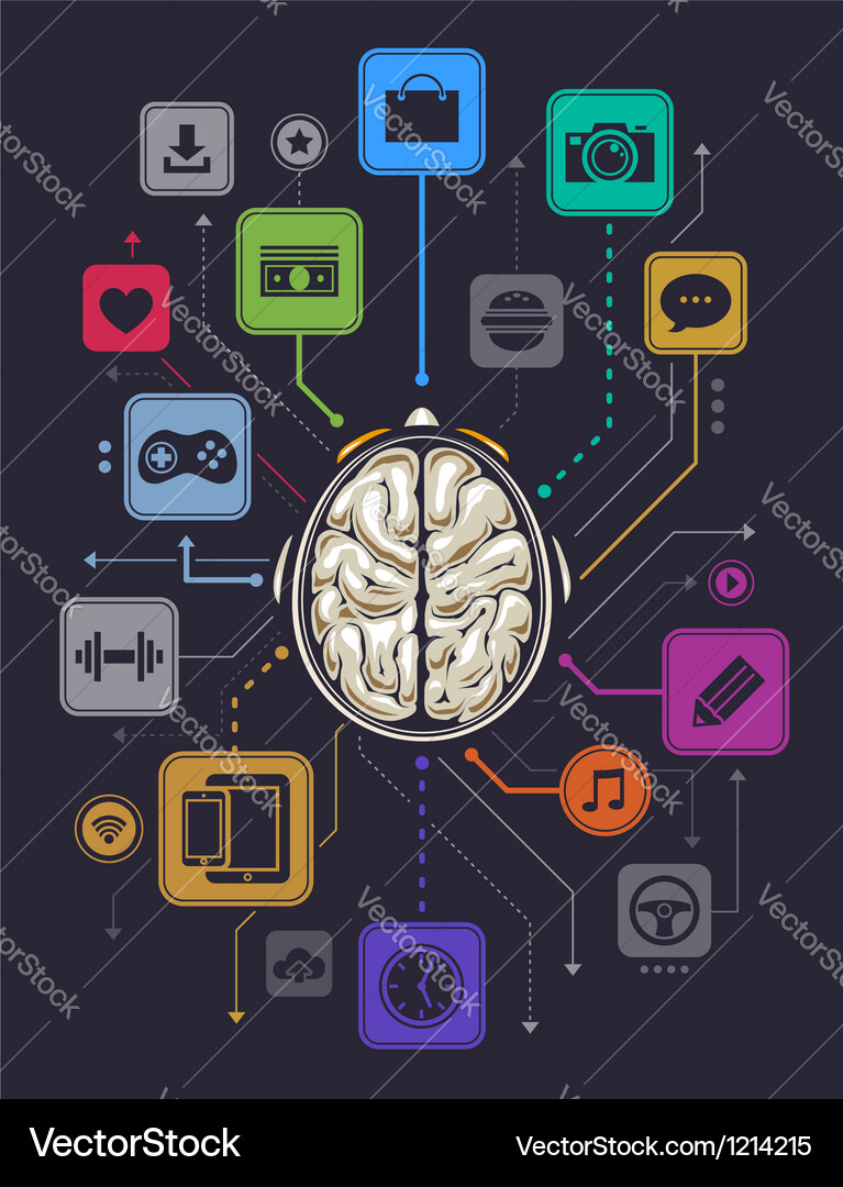 Brain activity infographics Royalty Free Vector Image