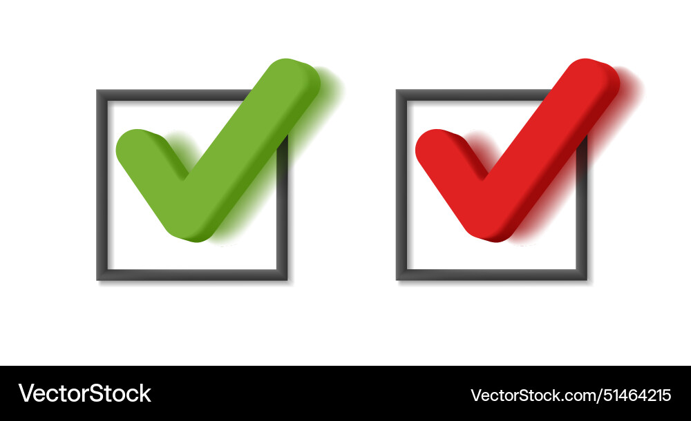 Checkbox linear square with 3d volume check tick Vector Image