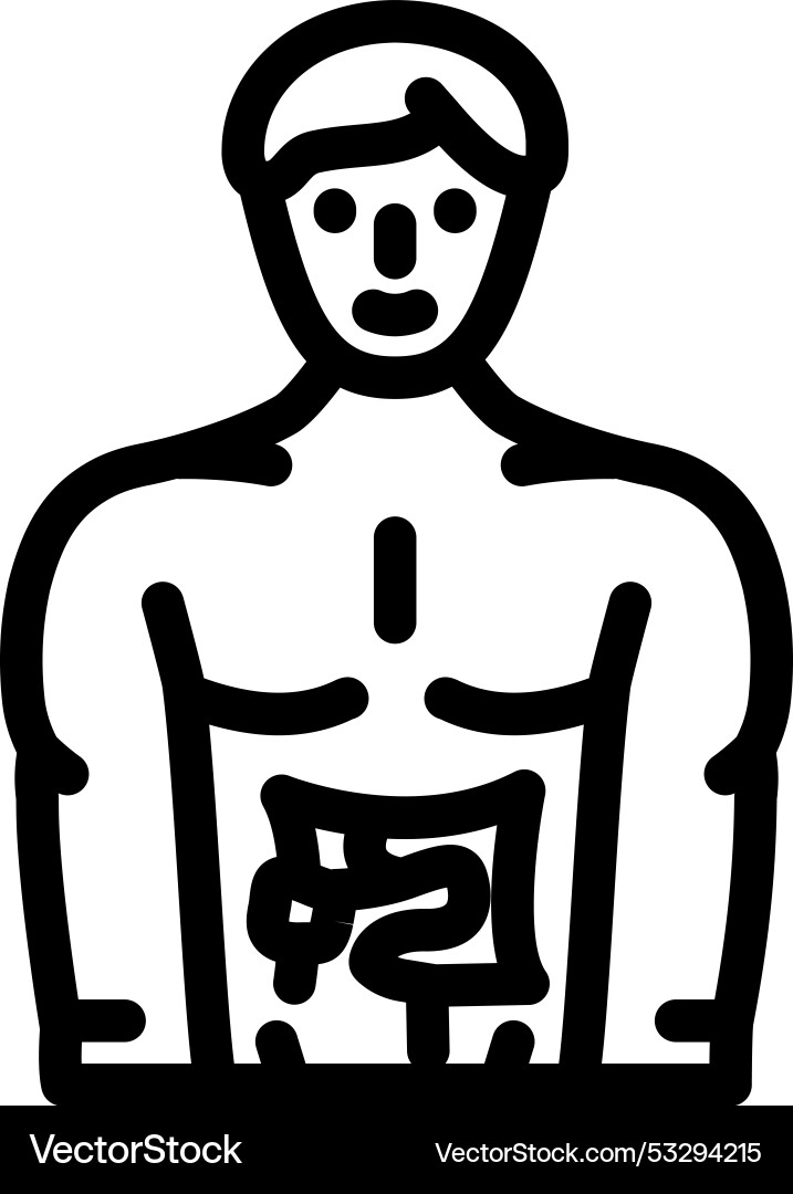 Colostomy surgery line icon Royalty Free Vector Image