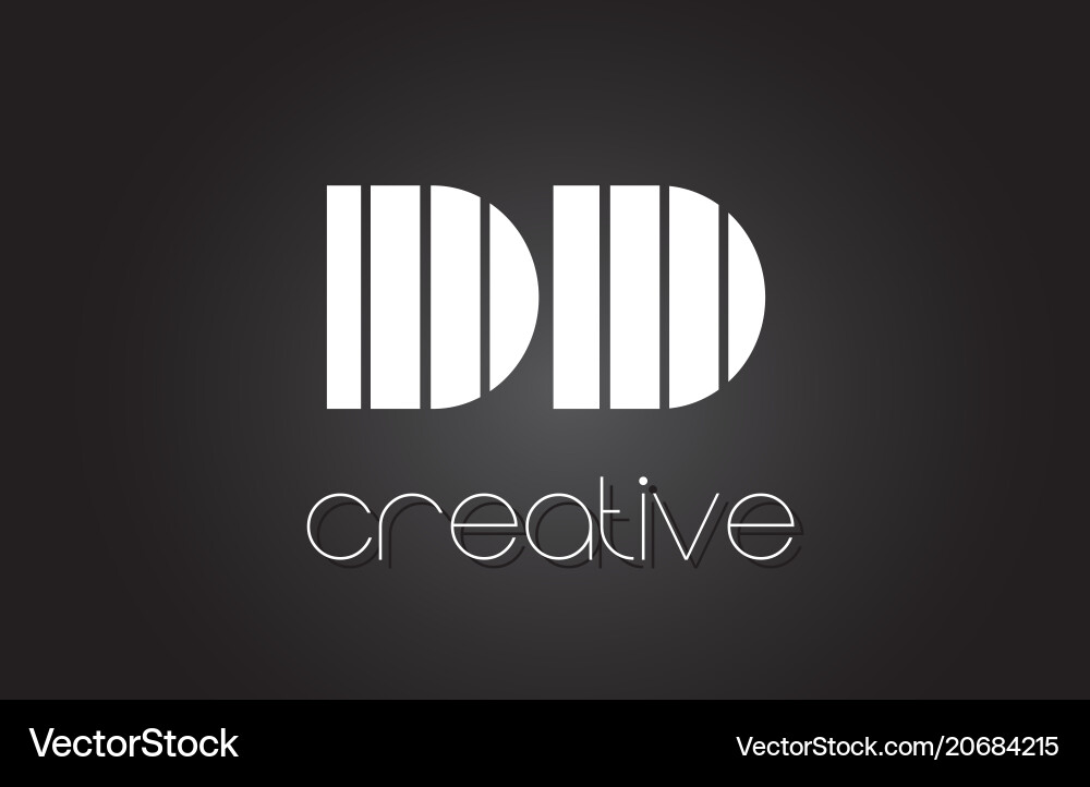 Dd d letter logo design with white and black Vector Image