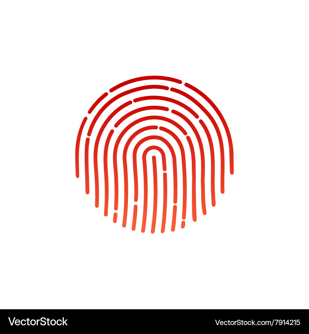 Fingerprint icon image flat app Royalty Free Vector Image